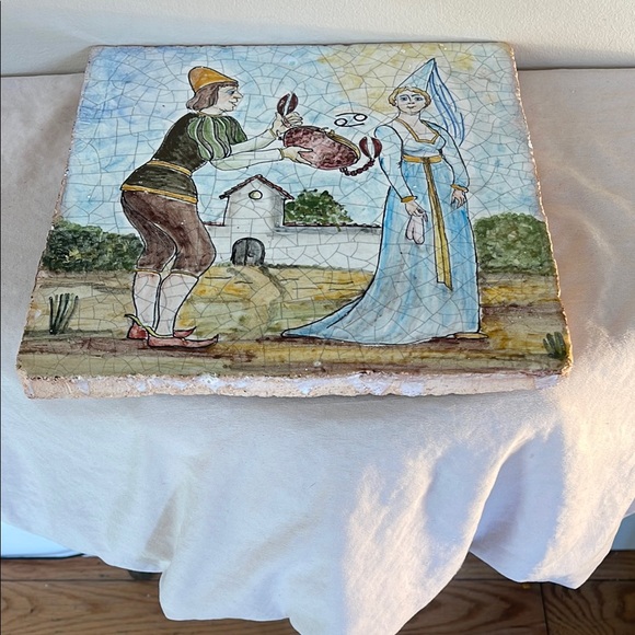 Art | Handcrafted Art Tile Hand Painted Spanish Brick Ladrillo ...